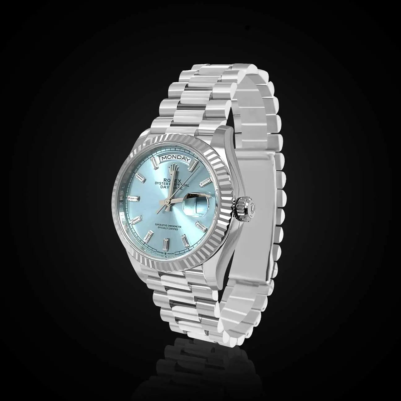Rolex Day Date 36 mm Ice blue Dial 128236-0008 | Watch Cult – The Watch ...